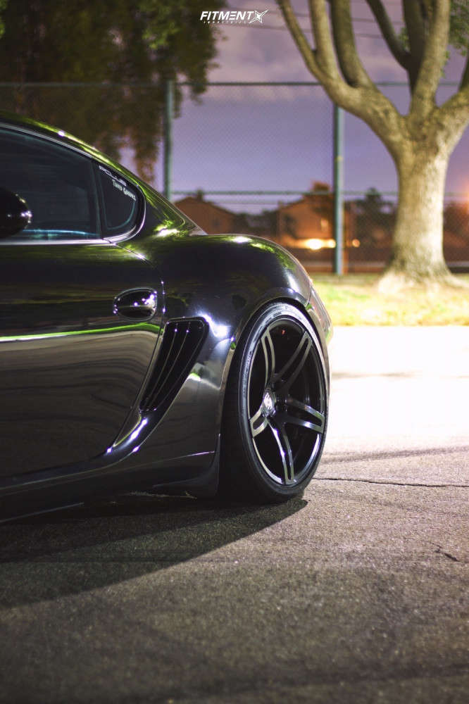 2010 Porsche Cayman S with 19x8.5 Roderick Rw5 and Bridgestone 235x35 ...