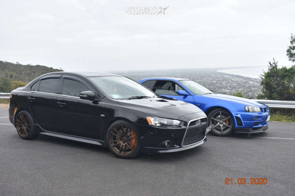 2015 Mitsubishi Lancer Ralliart with 18x9 Koya SF-03 and Pirelli 245x45 ...