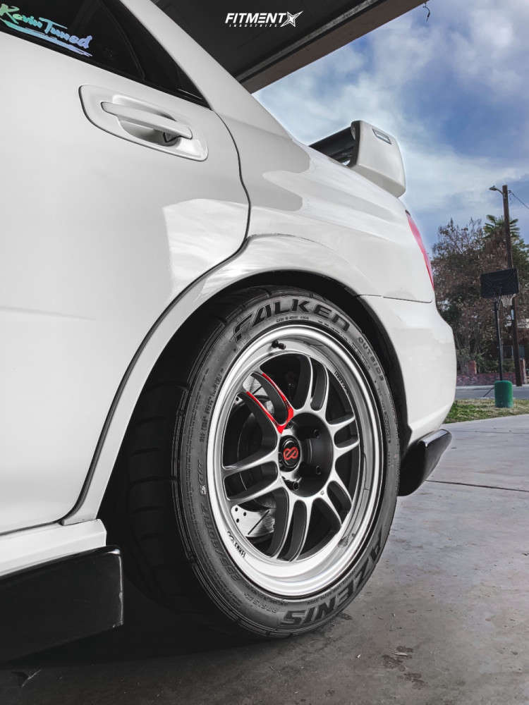 2006 Subaru Impreza WRX STI with 17x8.5 Enkei Rpf1 and Falken 255x40 on Lowering Springs ...