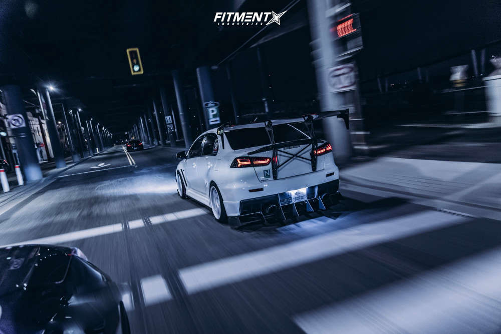 2012 Mitsubishi Lancer Evolution GSR with 18x9.5 ESR Sr07 and ...