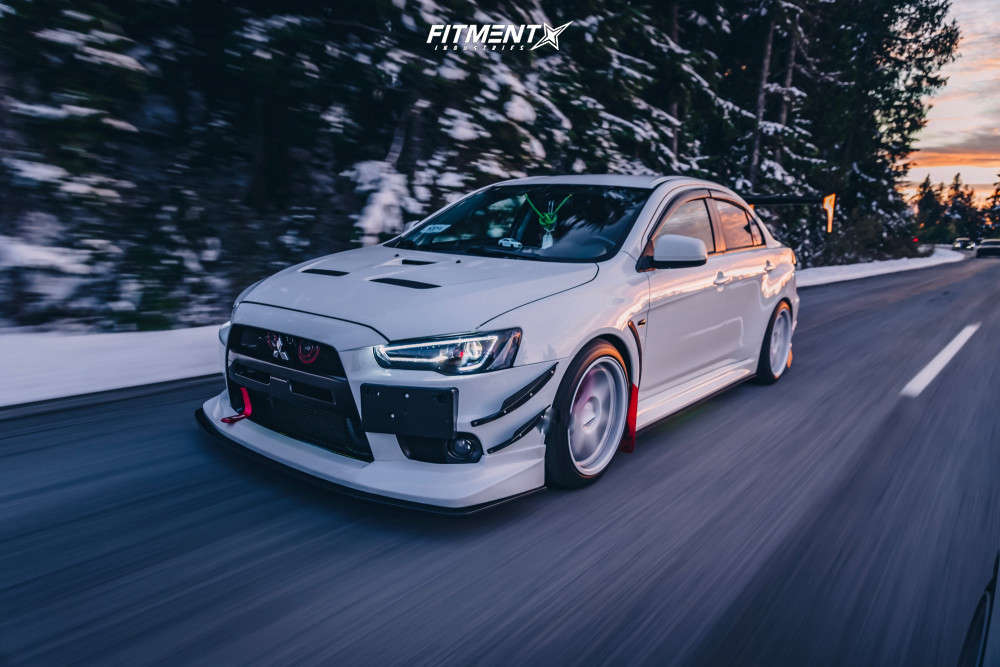2012 Mitsubishi Lancer Evolution GSR with 18x9.5 ESR Sr07 and ...