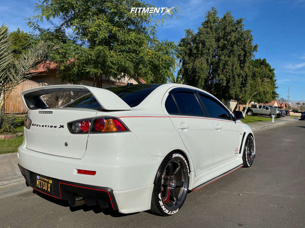 2012 Mitsubishi Lancer Evolution GSR with 18x9.5 Volk Te37sl and ...
