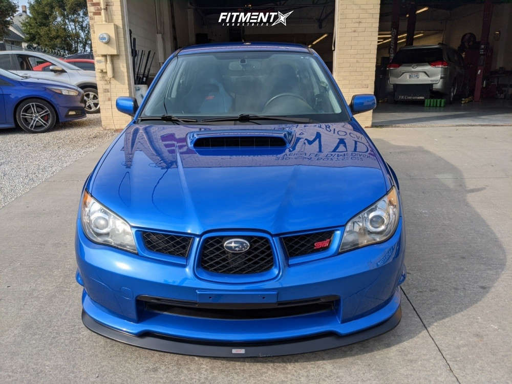 2006 Subaru Impreza WRX STI with 18x8.5 Work Emotion 11r and Bridgestone 235x40 on Coilovers ...