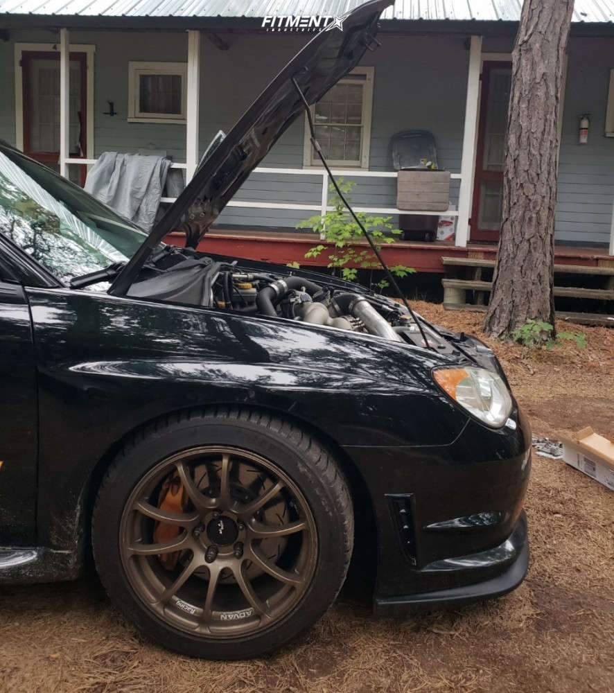 2007 Subaru Impreza WRX STI with 17x9 Advan Racing RZ and Bridgestone ...