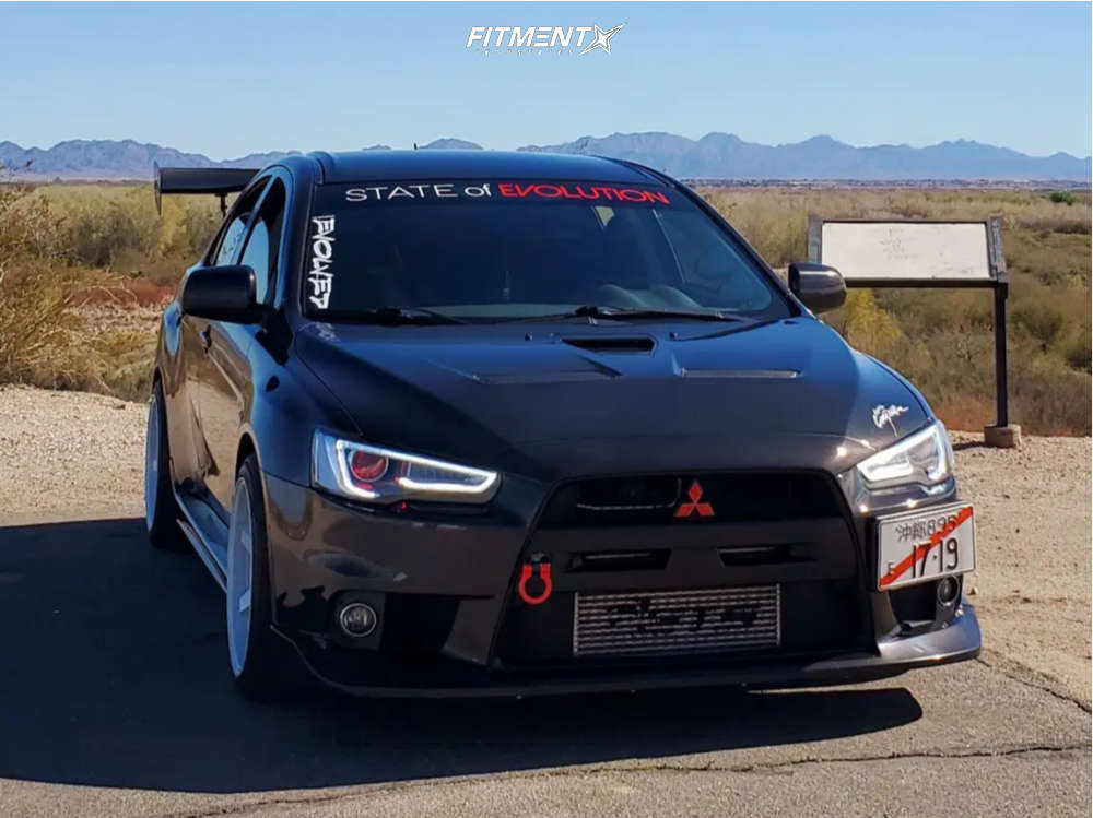 2014 Mitsubishi Lancer Evolution GSR with 18x10.5 ESR Sr07 and Hankook ...