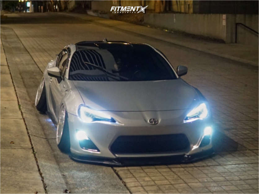 2013 Scion FR-S Base with 18x9.5 Work Vs Kf and Achilles 215x40 on Air ...