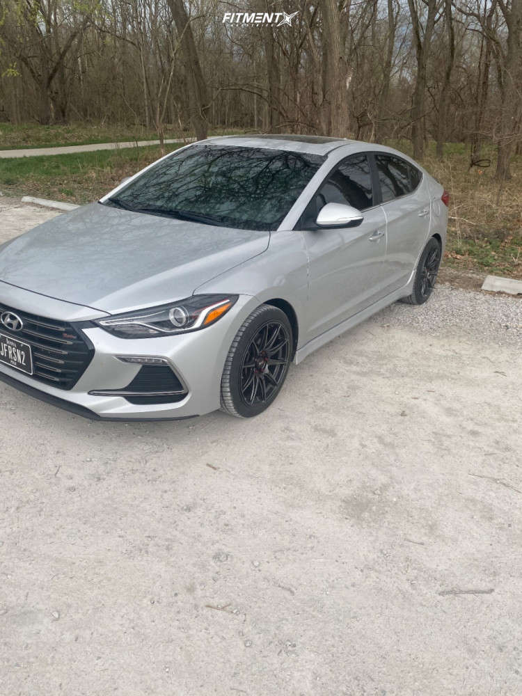 2018 Hyundai Elantra Sport with 18x8 XXR 527 and Continental 225x40 on Lowering Springs ...