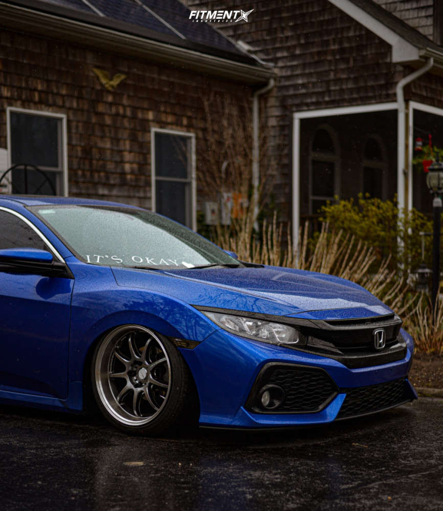 2018 Honda Civic EX with 18x9.5 Work D9r and Achilles 225x35 on Air ...