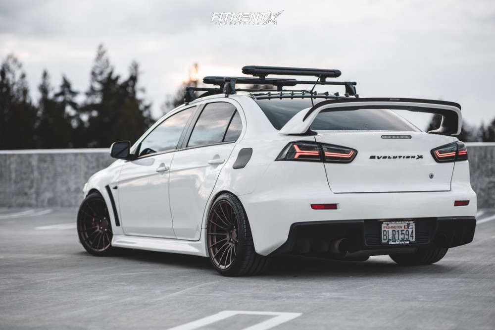 2014 Mitsubishi Lancer Evolution GSR with 18x10.5 Enkei Rs05-rr and ...