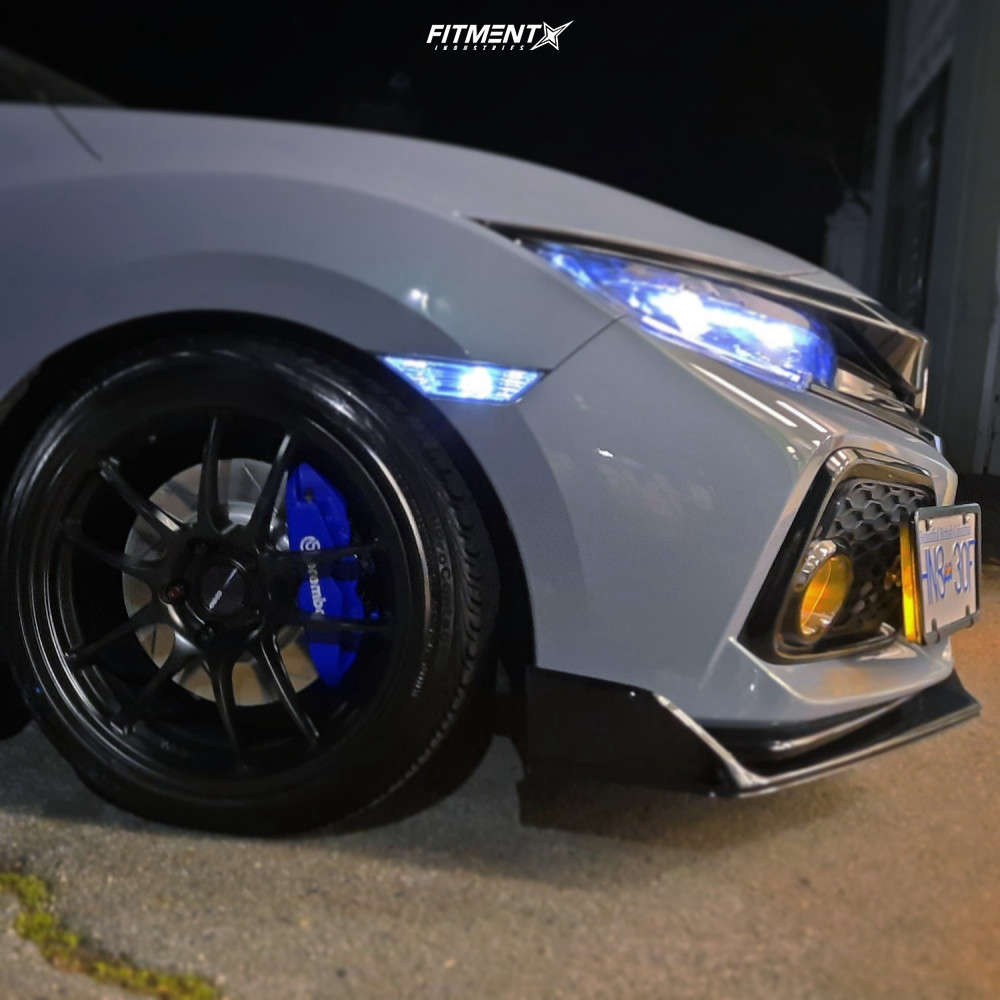 2019 Honda Civic Sport Touring with 18x9 Enkei Pf01 and Continental 235x40 on Lowering Springs ...