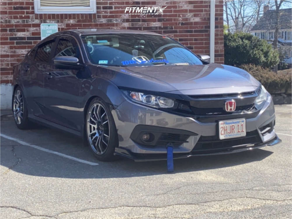 2016 Honda Civic LX with 18x8 AVID1 AV20 and Crosswind 235x40 on ...