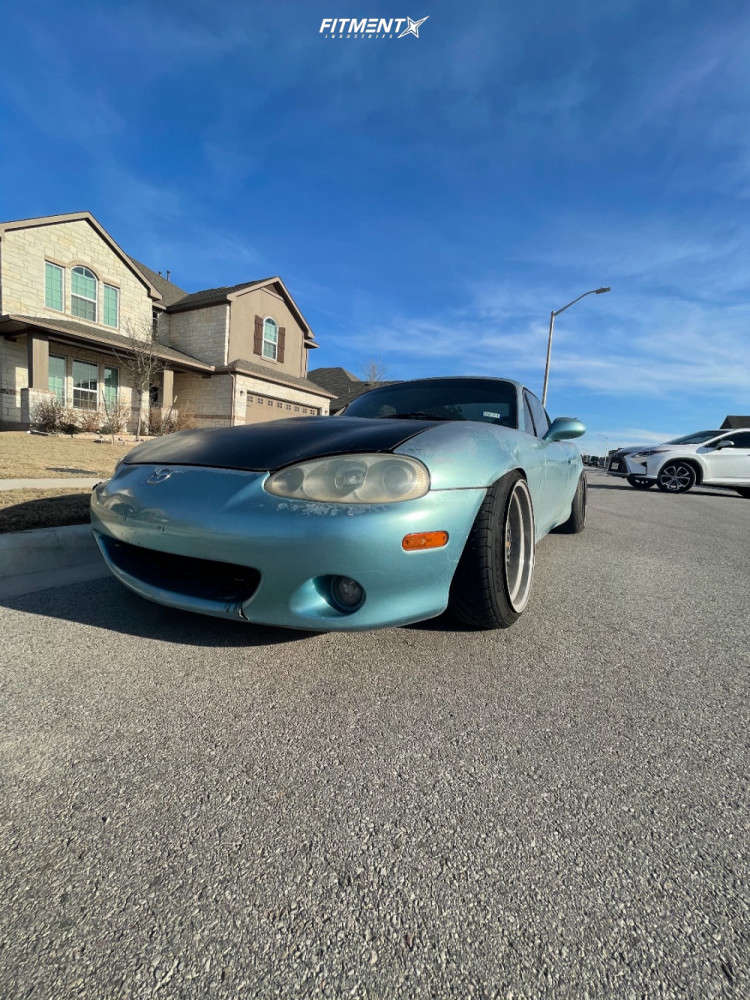 2001 Mazda Miata LS with 16x9 STR 606 and Nitto 205x40 on Coilovers ...
