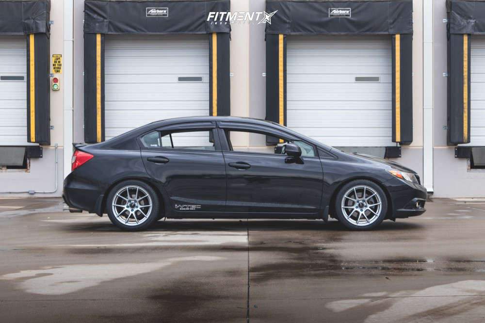 2012 Honda Civic Si with 17x9 Enkei Tsv and Hankook 255x40 on Lowering ...