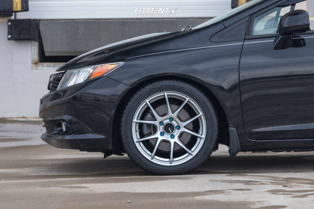 2012 Honda Civic Si with 17x9 Enkei Tsv and Hankook 255x40 on Lowering ...