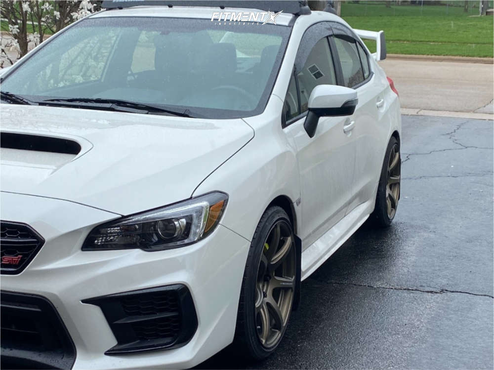 2020 Subaru WRX STI Base with 19x9.5 Work Emotion T7r and Yokohama 245x35 on Stock Suspension ...