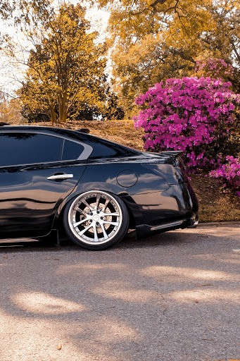 2011 Nissan Maxima SV with 19x9.5 Weds Lxz and Federal 215x35 on Air ...