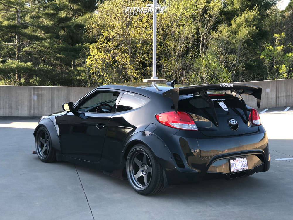 2012 Hyundai Veloster Base with 18x10.5 Kansei Knp and Hankook 255x35 ...
