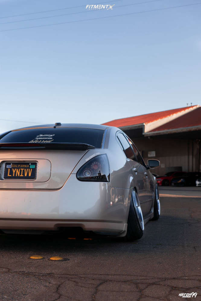2005 Nissan Maxima SL with 19x10.5 Work Ls207 and Federal 235x40 on Air ...