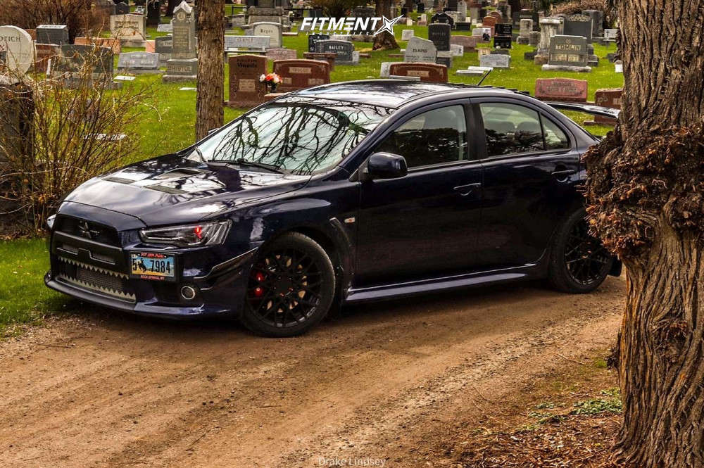 2014 Mitsubishi Lancer Evolution GSR with 18x8.5 Rotiform Blq and Nitto ...