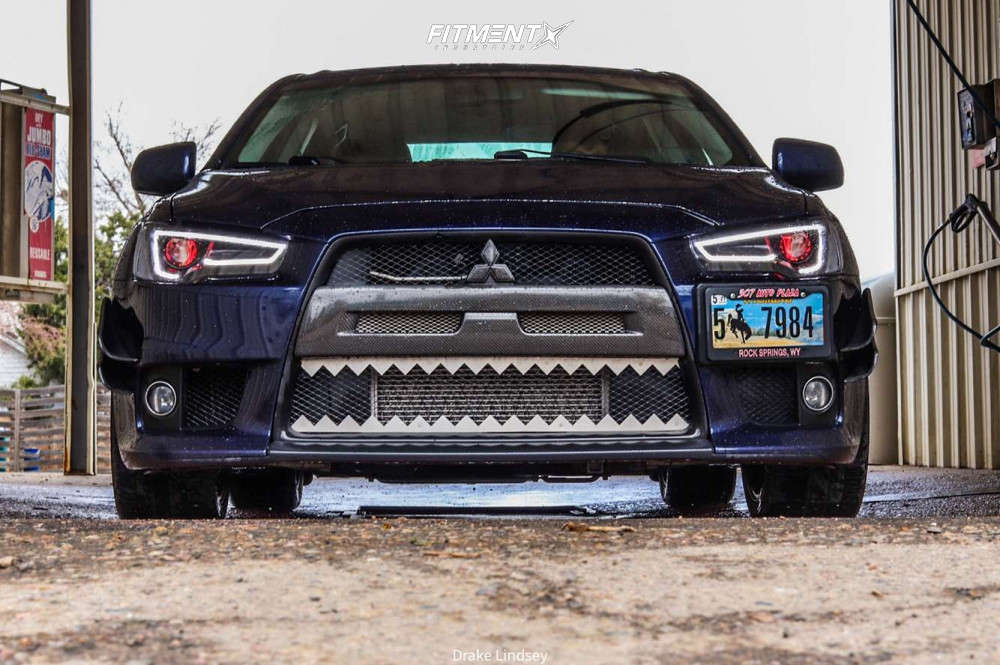 2014 Mitsubishi Lancer Evolution GSR with 18x8.5 Rotiform Blq and Nitto ...