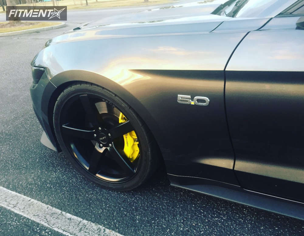 2015 Ford Mustang GT with 20x9.5 Ruff R1 and Nitto 27x10.5 on Lowering ...