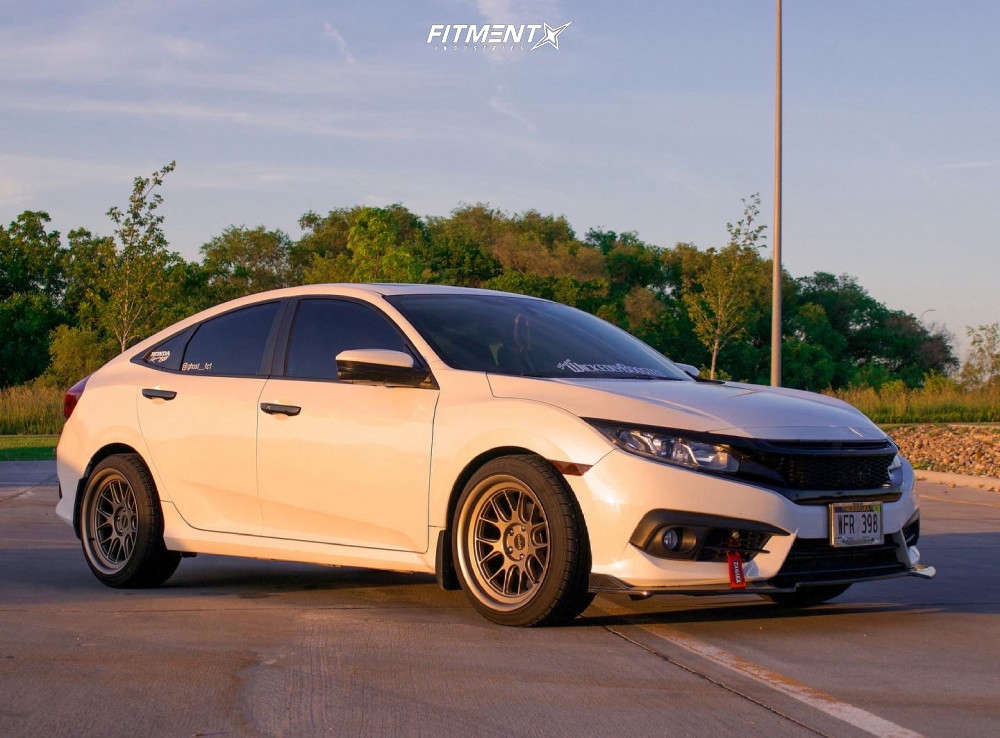 2016 Honda Civic EX-T with 18x9.5 Ambit Re83 and Milestar 235x40 on ...