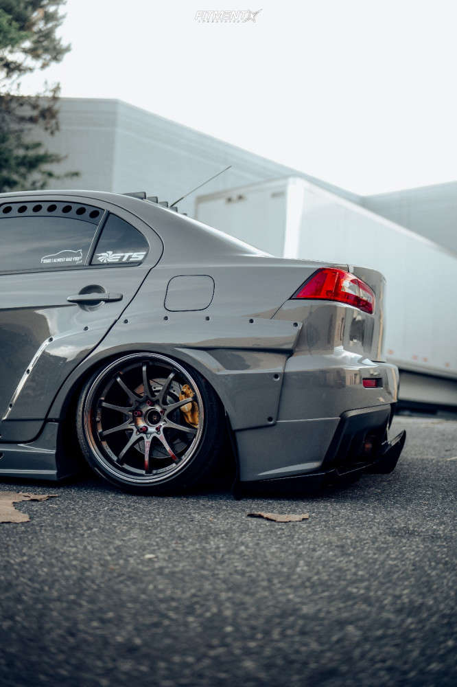 2008 Mitsubishi Lancer Evolution GSR with 18x10.5 Volk Ce28sl and ...