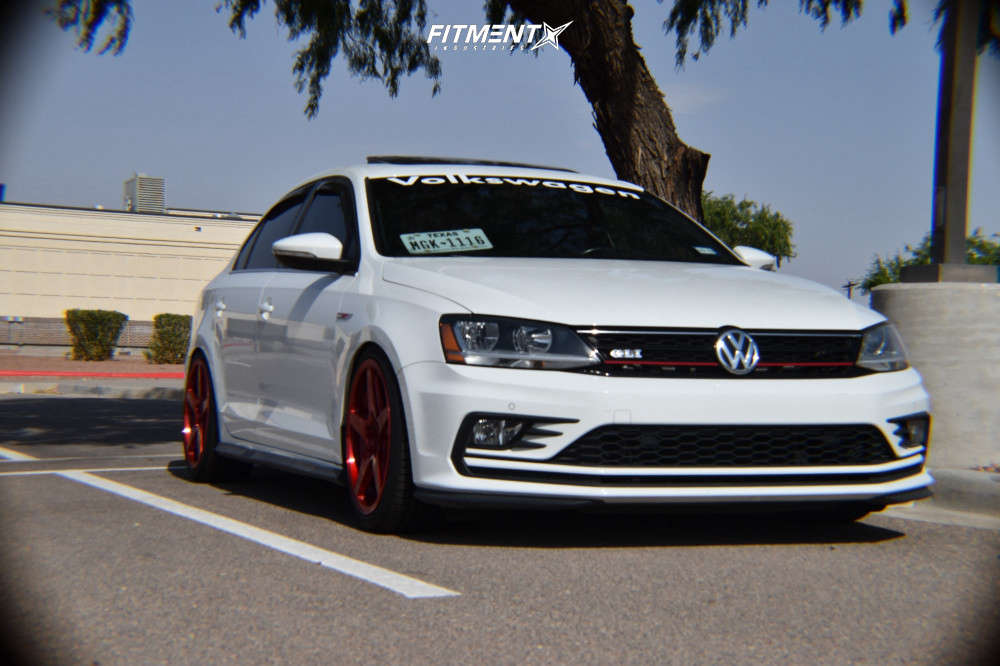 2017 Volkswagen Jetta GLI with 18x8.5 Rotiform Wgr and Continental 225x40 on Coilovers 1756195 Fitment Industries