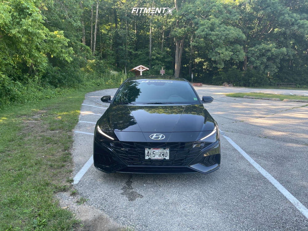 2021 Hyundai Elantra N Line with 18x8 Revolution Racing Rr16 and Continental 225x40 on Stock ...