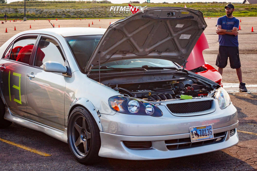 2003 Toyota Corolla S with 18x9 Kansei Knp and Nitto 235x40 on Lowering ...