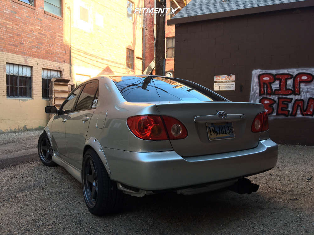 2003 Toyota Corolla S with 18x9 Kansei Knp and Nitto 235x40 on Lowering ...