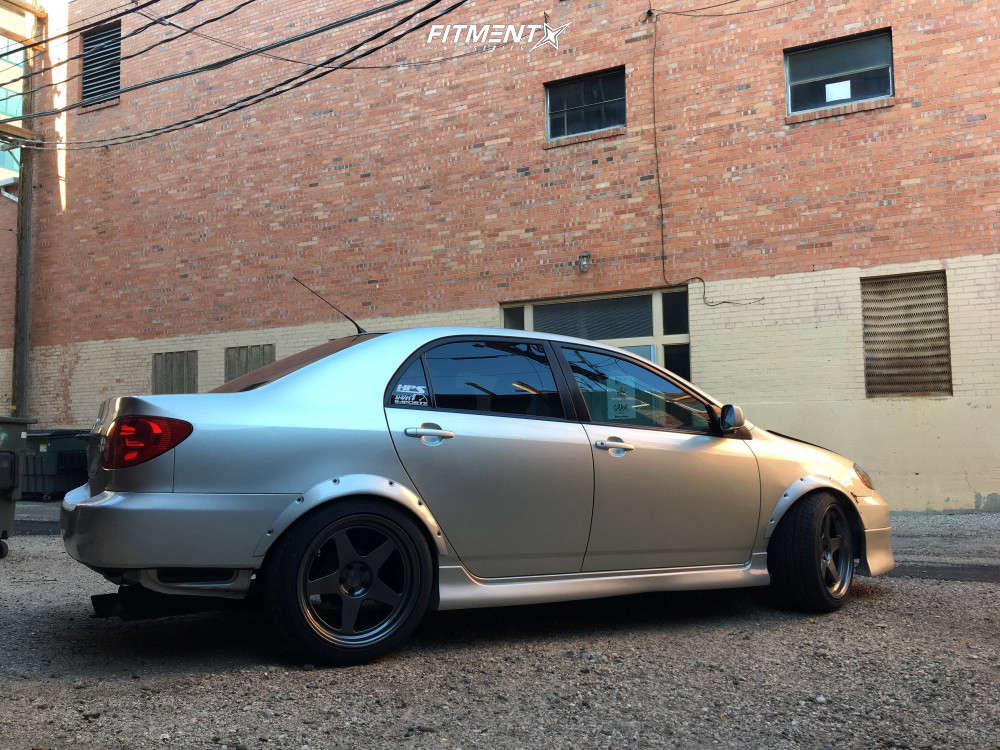2003 Toyota Corolla S with 18x9 Kansei Knp and Nitto 235x40 on Lowering ...