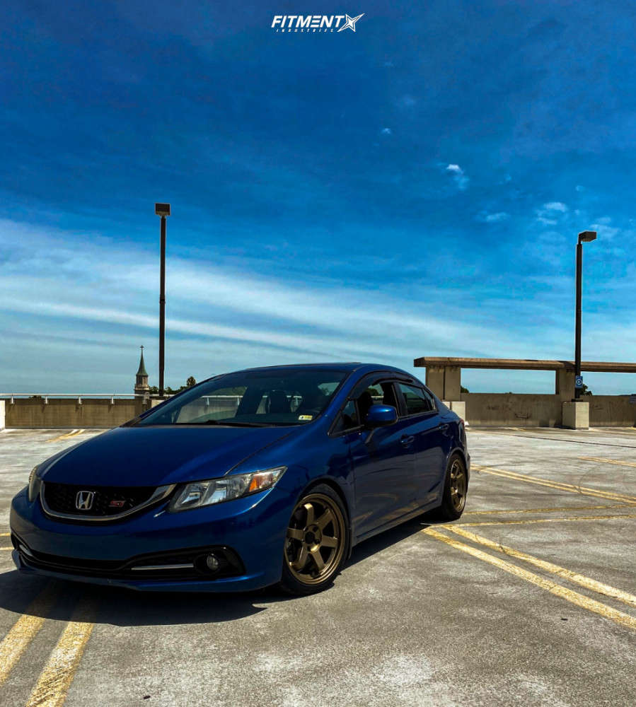 2013 Honda Civic Si with 17x8 AVID1 AV6 and Hankook 215x45 on Lowering ...