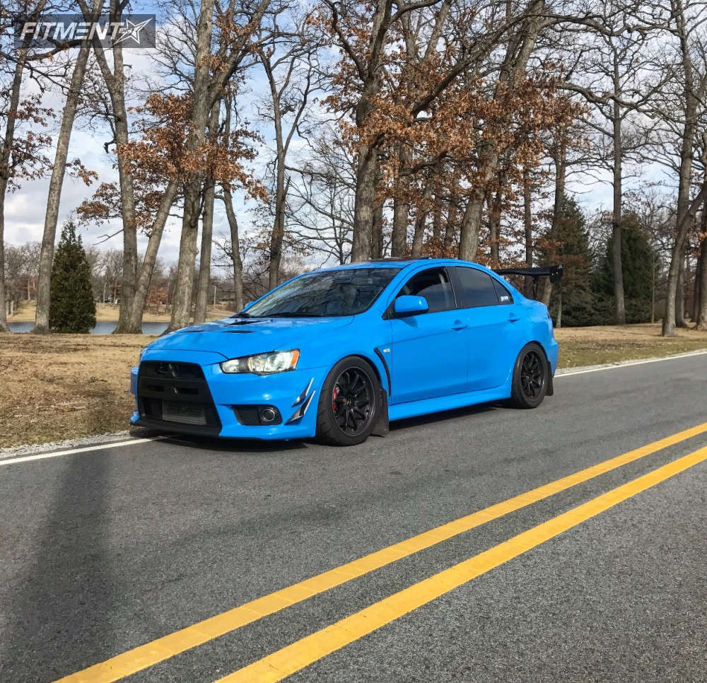 2014 Mitsubishi Lancer Evolution GSR with 18x9.5 Volk CE28N and Toyo ...