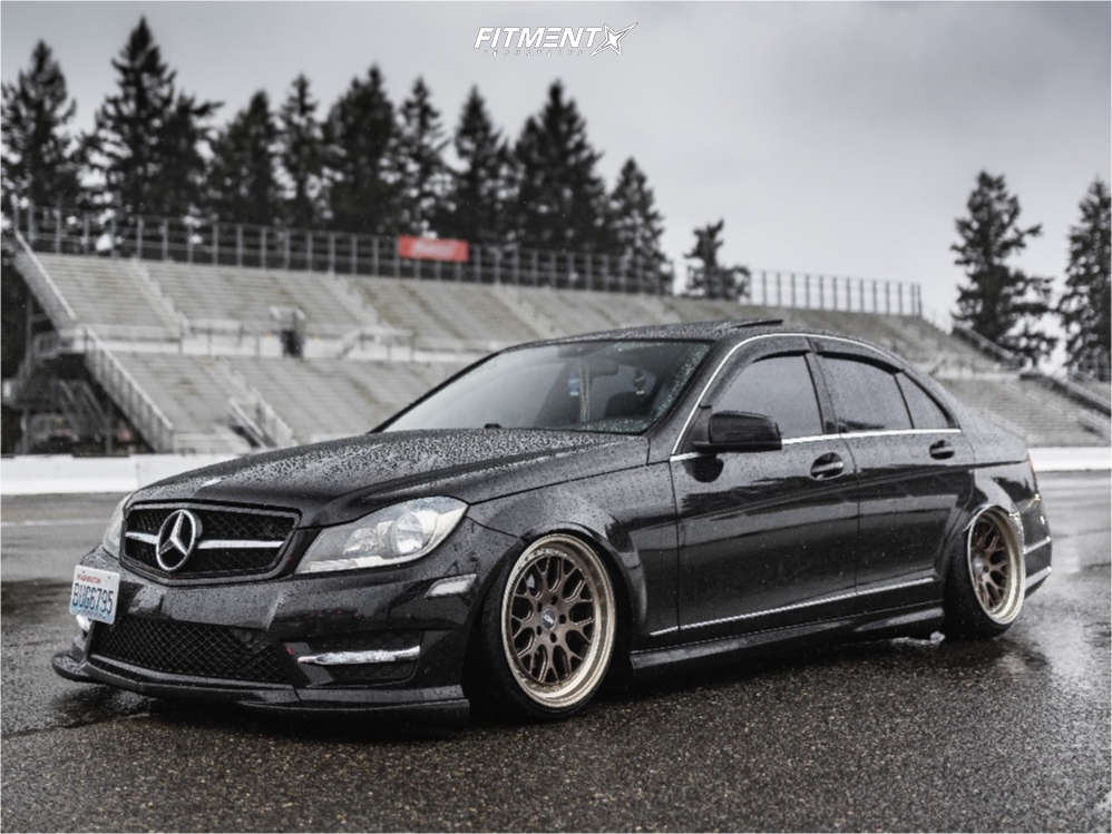 2014 Mercedes Benz C250 Sport with 18x8.5 ESR Cr1 and Atlas 205x35 on Coilovers 1808671 Fitment Industries