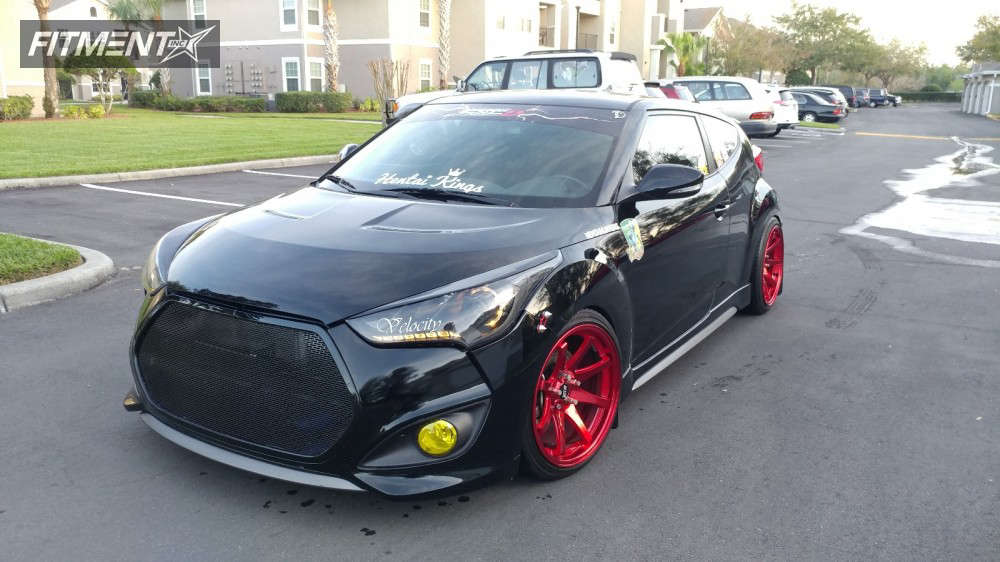 2015 Hyundai Veloster Turbo with 18x9 STR 522 and Kumho 215x40 on ...
