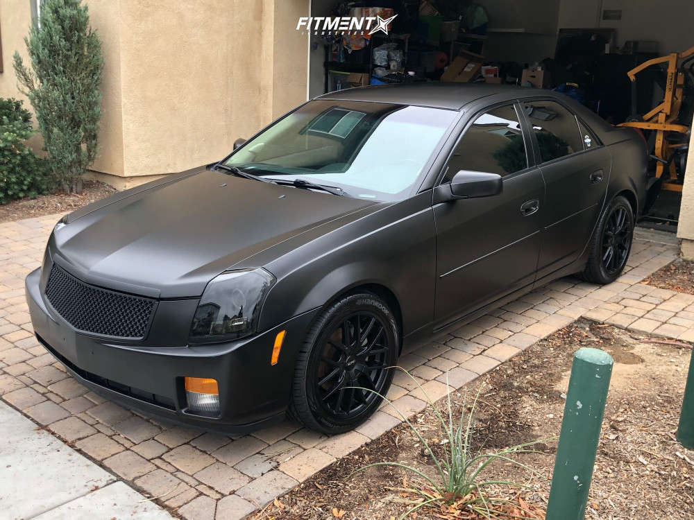 2004 Cadillac CTS Base with 18x9.5 Touren Tr60 and Hankook 235x35 on Stock Suspension 1839326 Fitment Industries