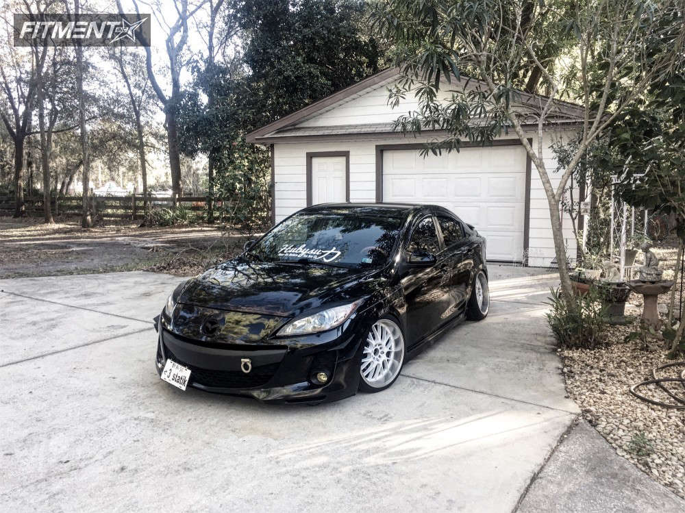 2013 Mazda 3 GX with 18x8.5 STR 514 and Continental 225x40 on Coilovers ...