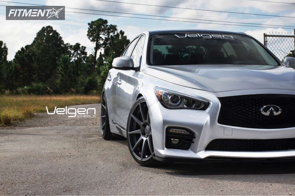 2014 INFINITI Q50 Premium with 20x9 Velgen VMB9 and Hankook 245x30 on Lowered Adj Coil Overs ...