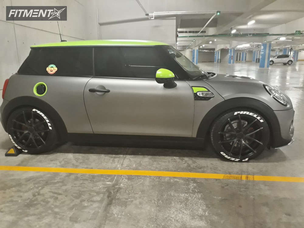 2016 Mini Cooper S with 18x8 Niche Targa and Pirelli 235x35 on Lowering ...