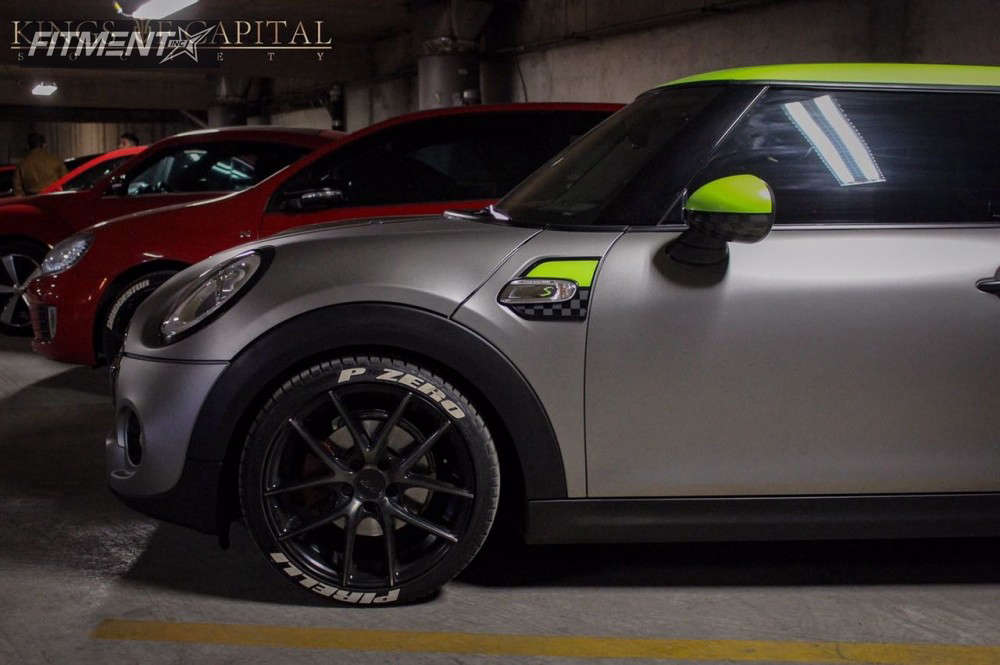 2016 Mini Cooper S with 18x8 Niche Targa and Pirelli 235x35 on Lowering ...
