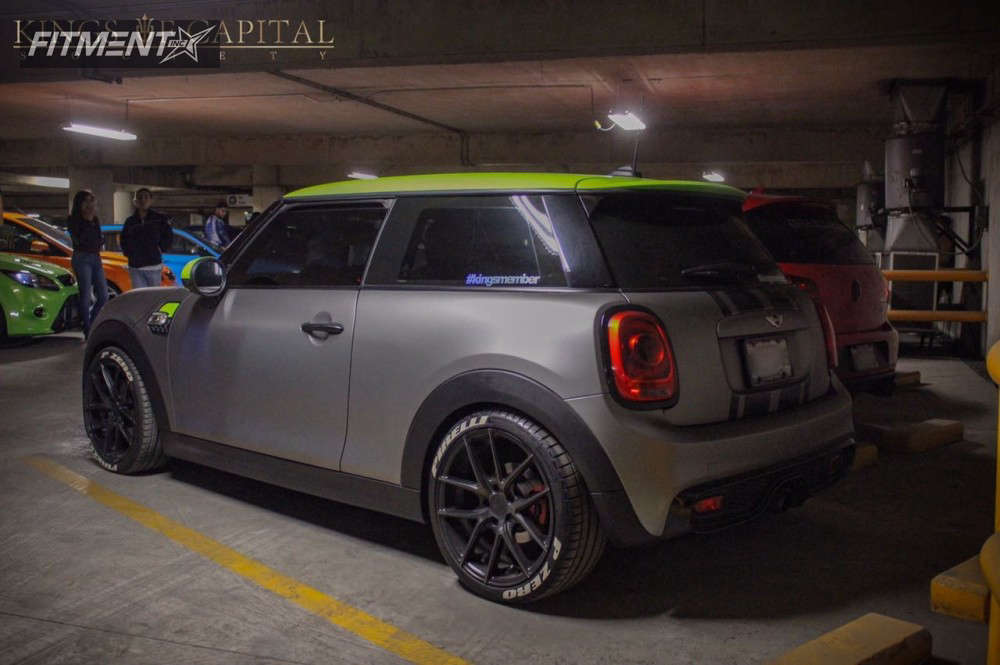 2016 Mini Cooper S with 18x8 Niche Targa and Pirelli 235x35 on Lowering ...