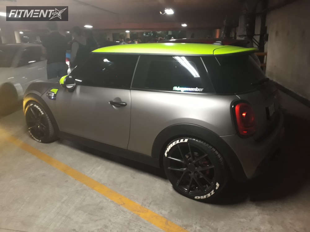 2016 Mini Cooper S with 18x8 Niche Targa and Pirelli 235x35 on Lowering ...