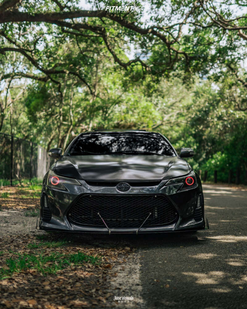 2015 Scion TC Base with 18x9.5 ESR Cs8 and Achilles 225x45 on Lowering ...