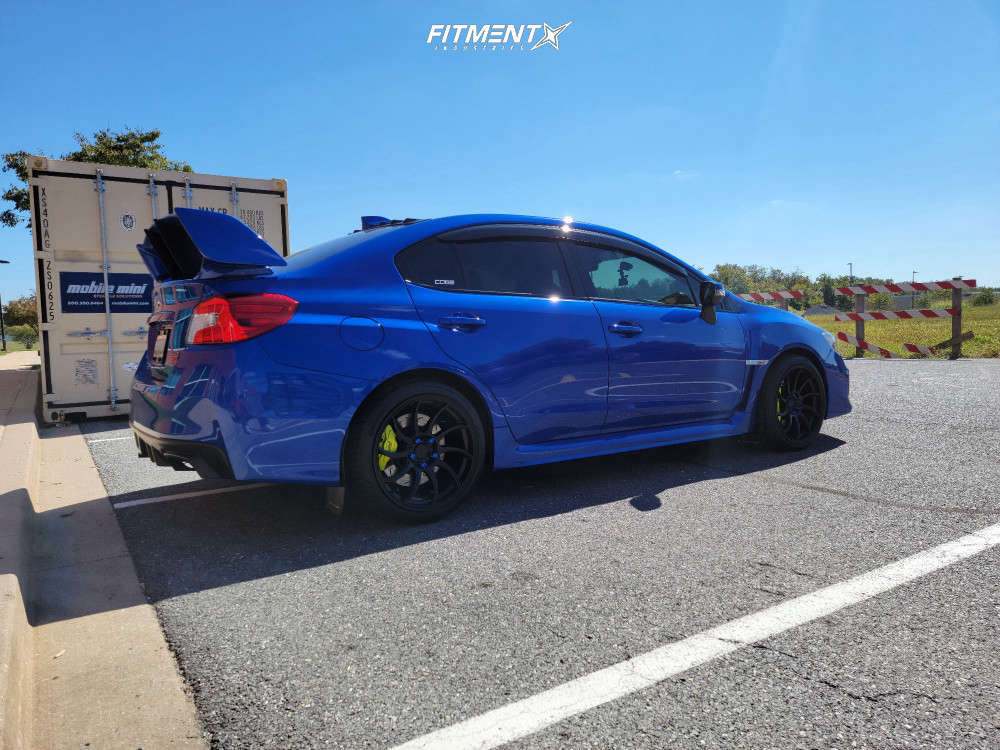 2019 Subaru WRX STI Base with 18x9.5 Anovia Night and Continental 255x35 on Stock Suspension ...
