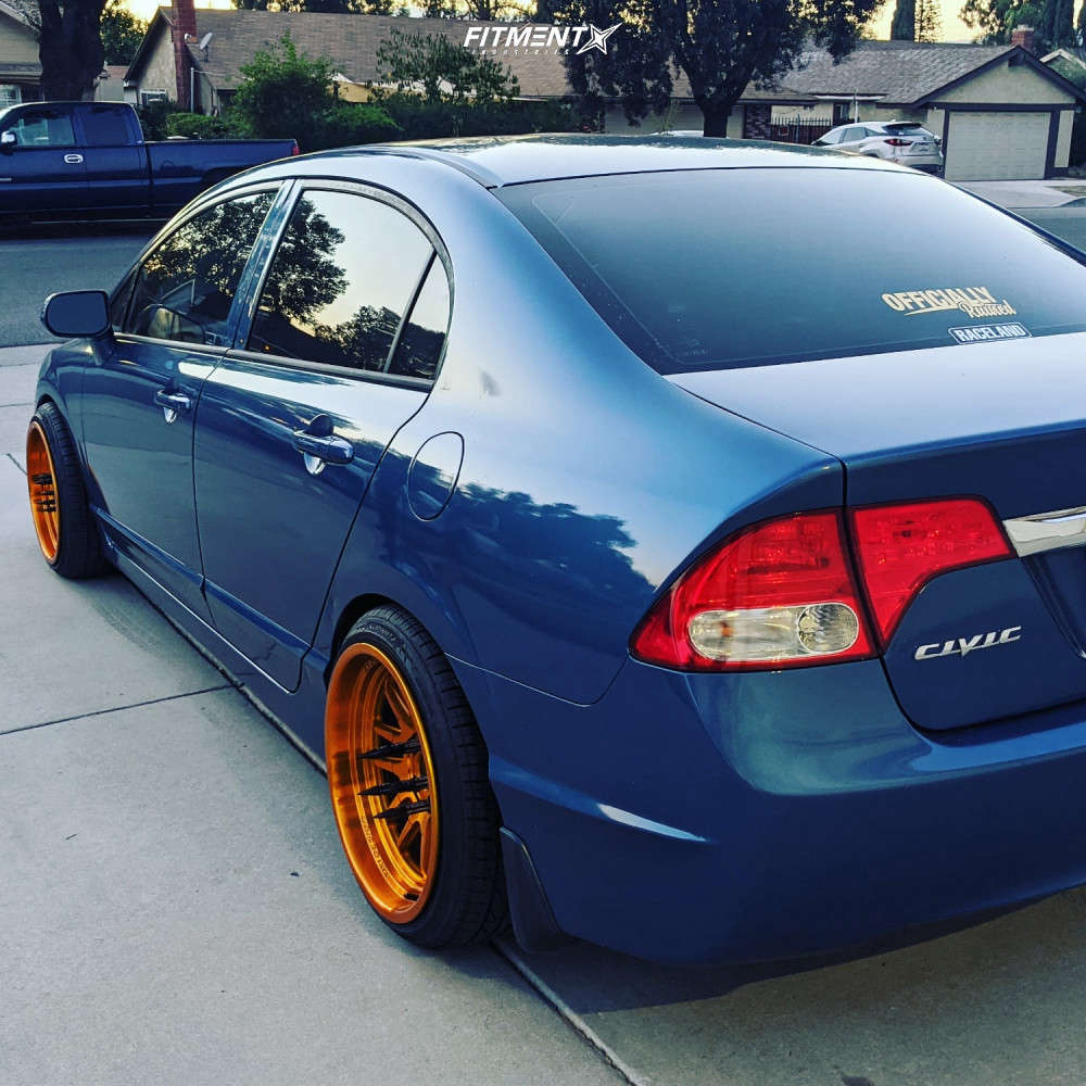 2009 Honda Civic LX with 17x9 Cosmis Racing Xt-206r and Lionhart 205x40 ...