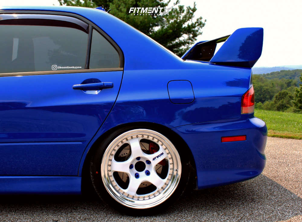 2003 Mitsubishi Lancer Evolution with 18x9.5 Work Meister S1 3p and ...