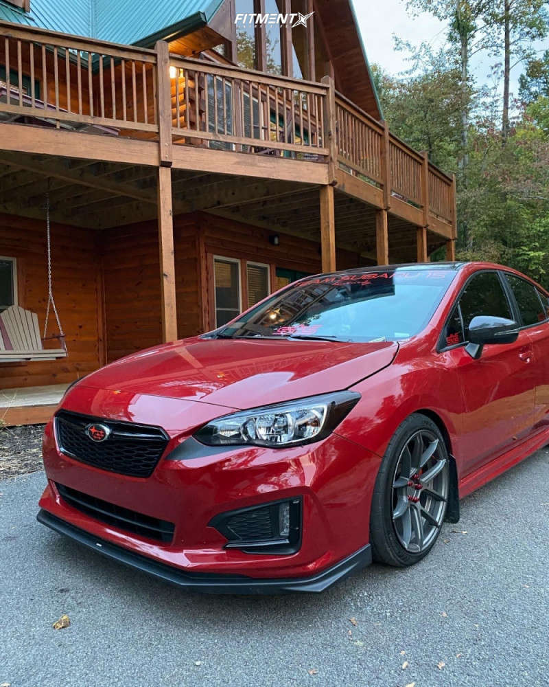 2018 Subaru Impreza Sport with 18x8.5 AVID1 SL02 and Yokohama 225x40 on Lowering Springs ...