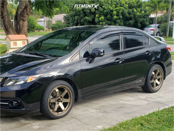 2013 Honda Civic Si with 18x8.5 AVID1 AV6 and Vercelli 225x40 on Stock ...