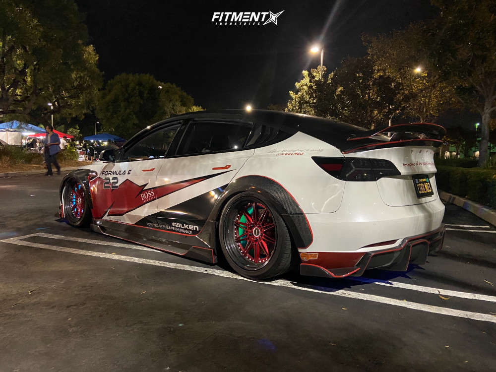 2020 Tesla 3 Long Range with 19x9.5 ESR LT11 and Falken 255x40 on Air ...